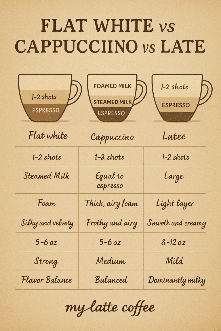 Flat white vs latte vs Cappuccino: Amazing comparison