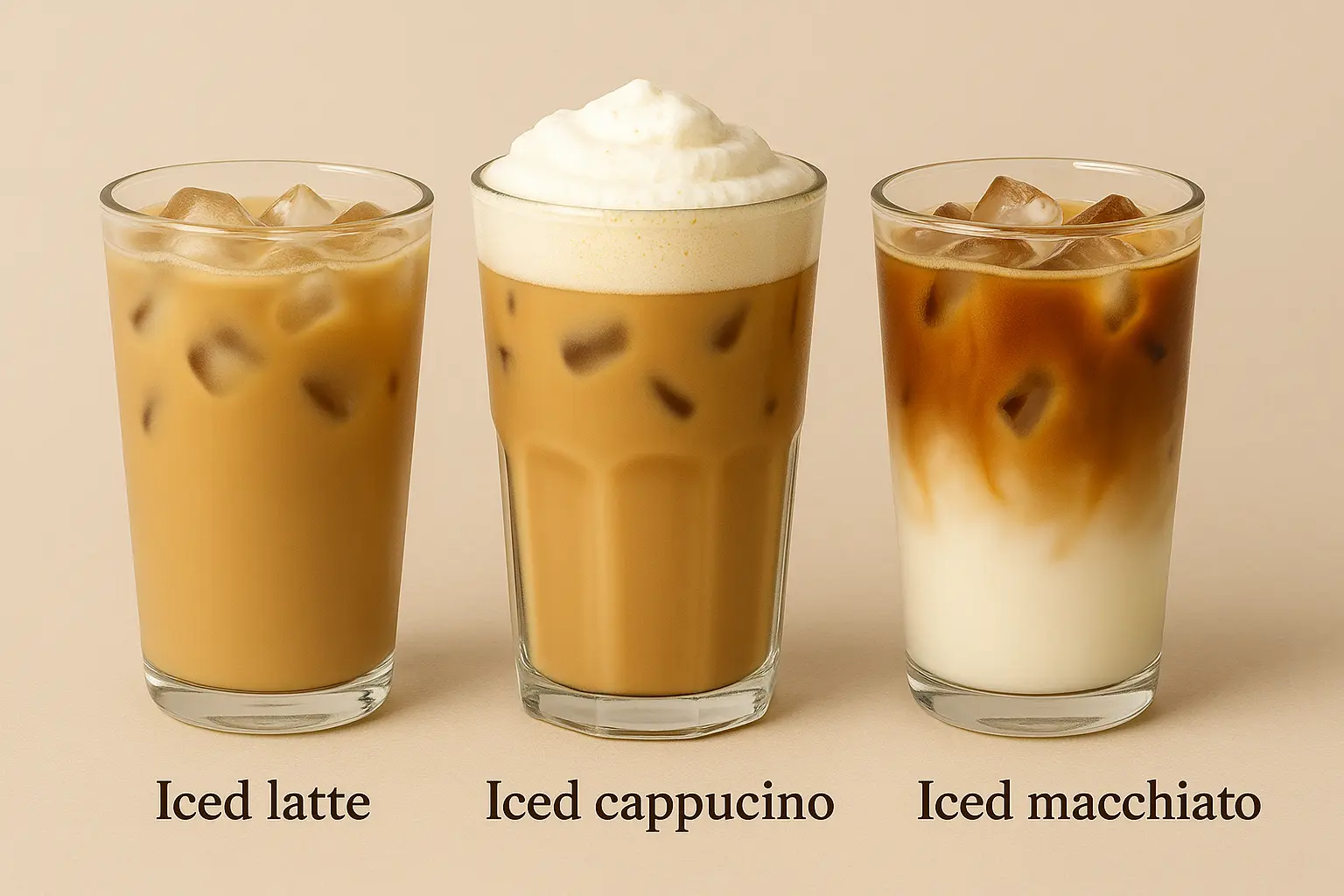 Iced latte vs iced cappuccino vs iced macchiato: differences